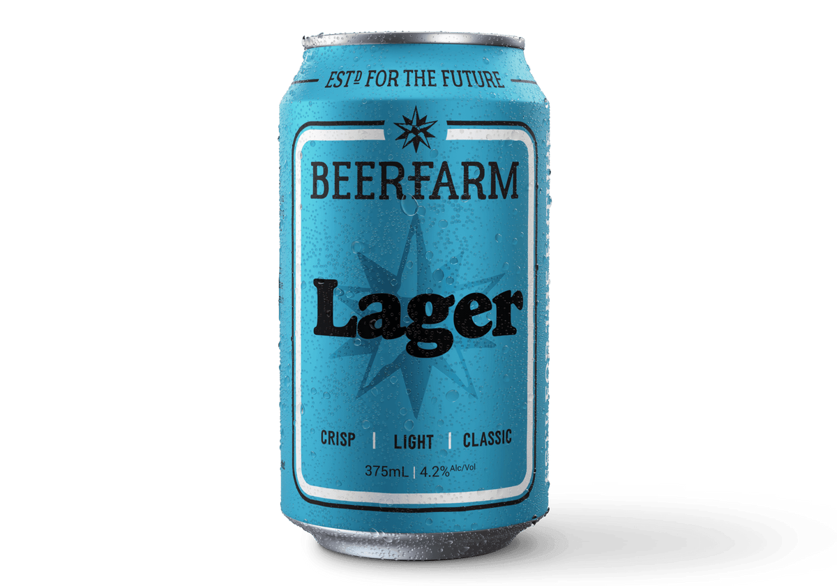 Beerfarm Lager. Pale Lager crafted at Beerfarm in Western Australia